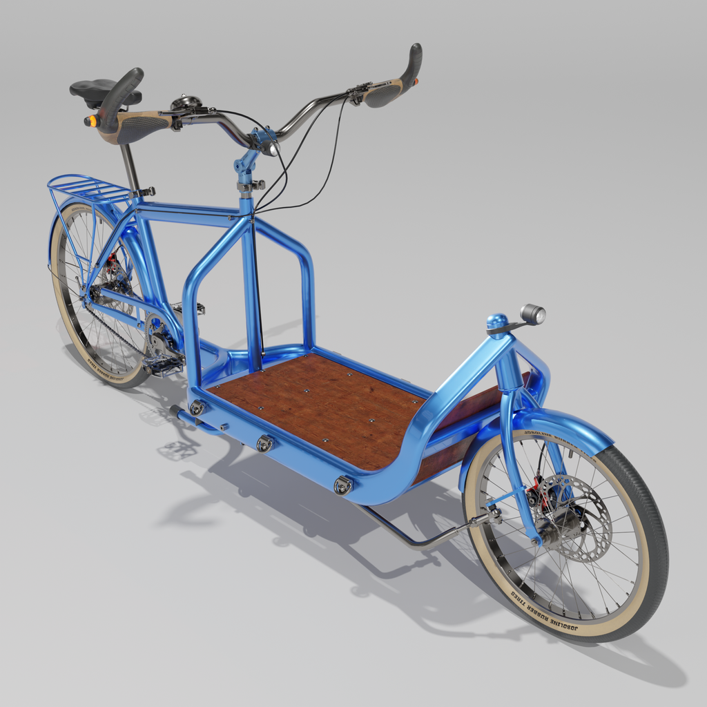 Robust heavy-duty cargo bike | FREE Bicycle models | BlenderKit