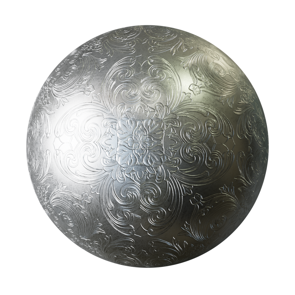 Rococo Silver | FREE metal materials | BlenderKit