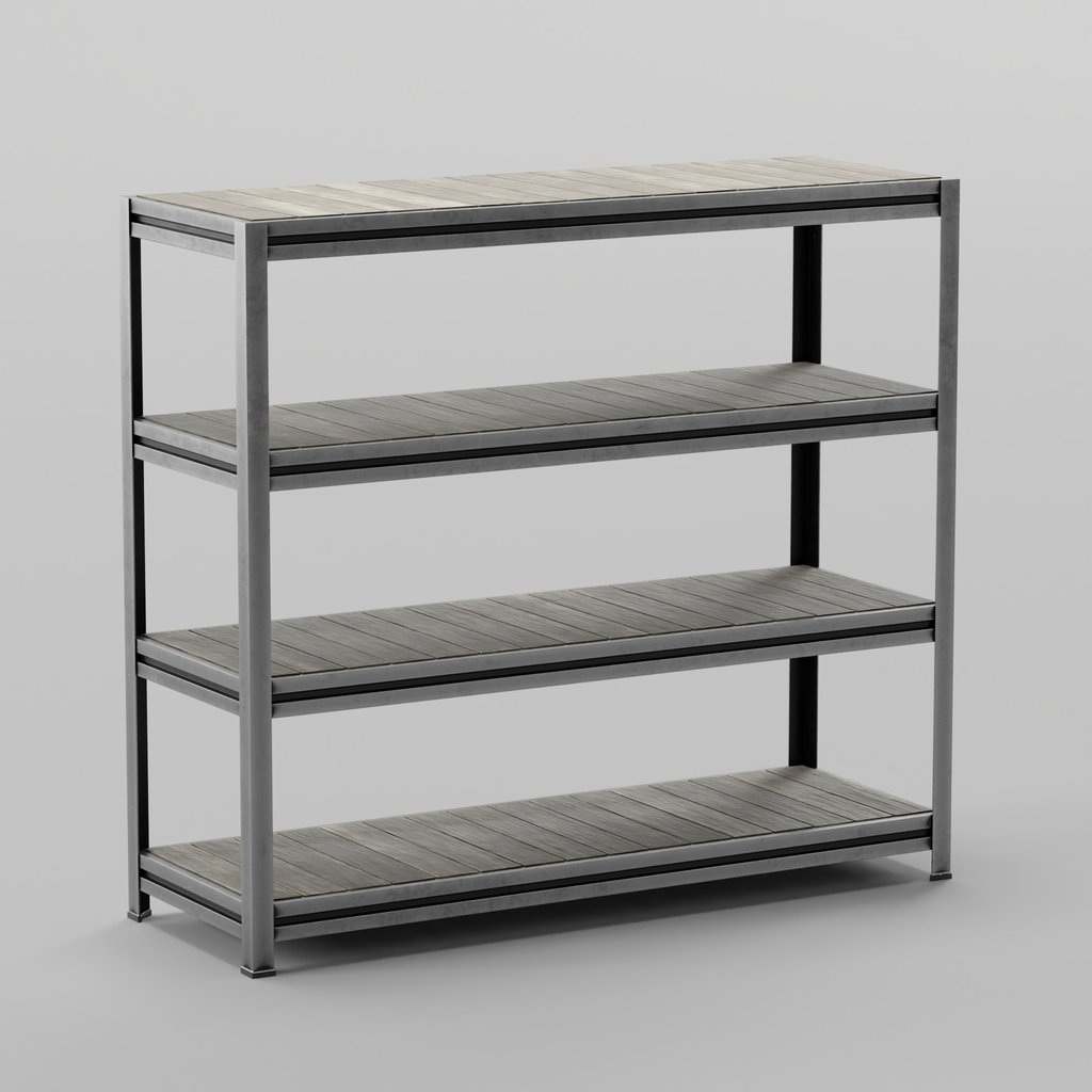 Industrial Shelving | Shelves models | BlenderKit
