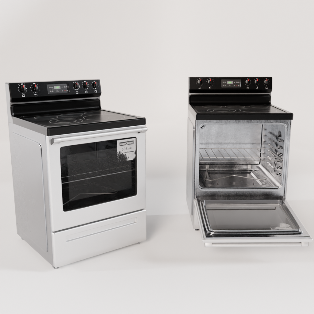 Glass top oven | Kitchen Appliances models | BlenderKit