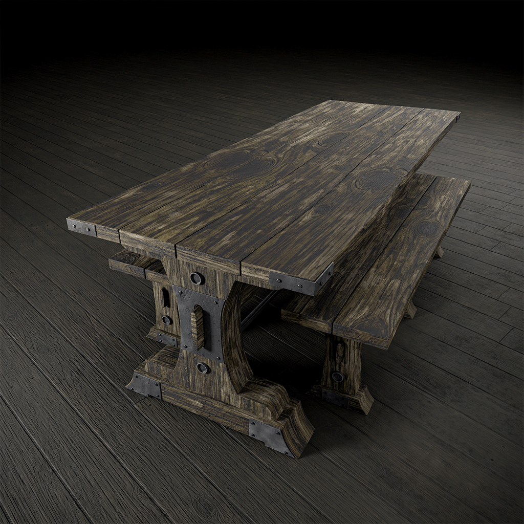 Wooden Table | Tables models | BlenderKit