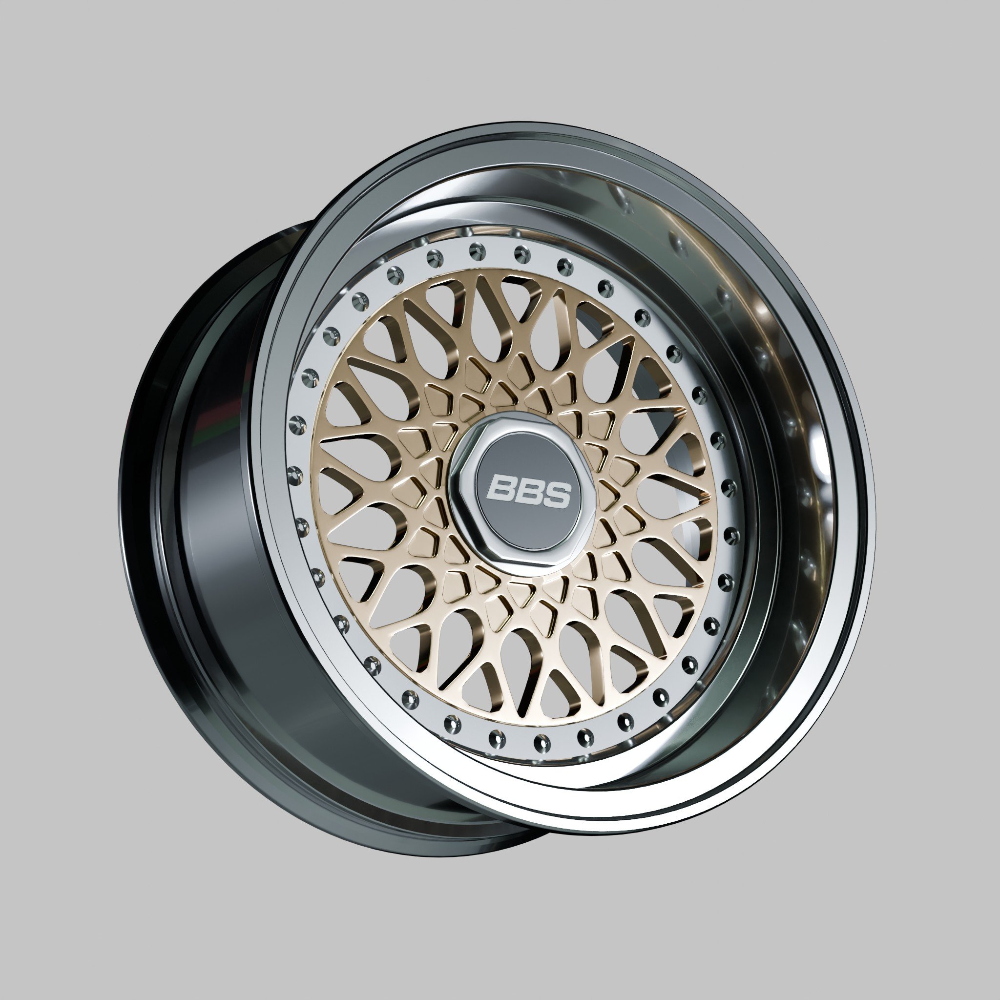 Bbs rs Gold/Chrome | Vehicle Parts models | BlenderKit