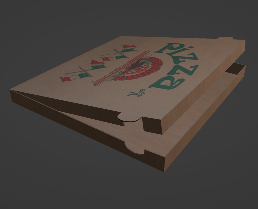 Pizzas Box Half Closed | Tableware Sets models | BlenderKit