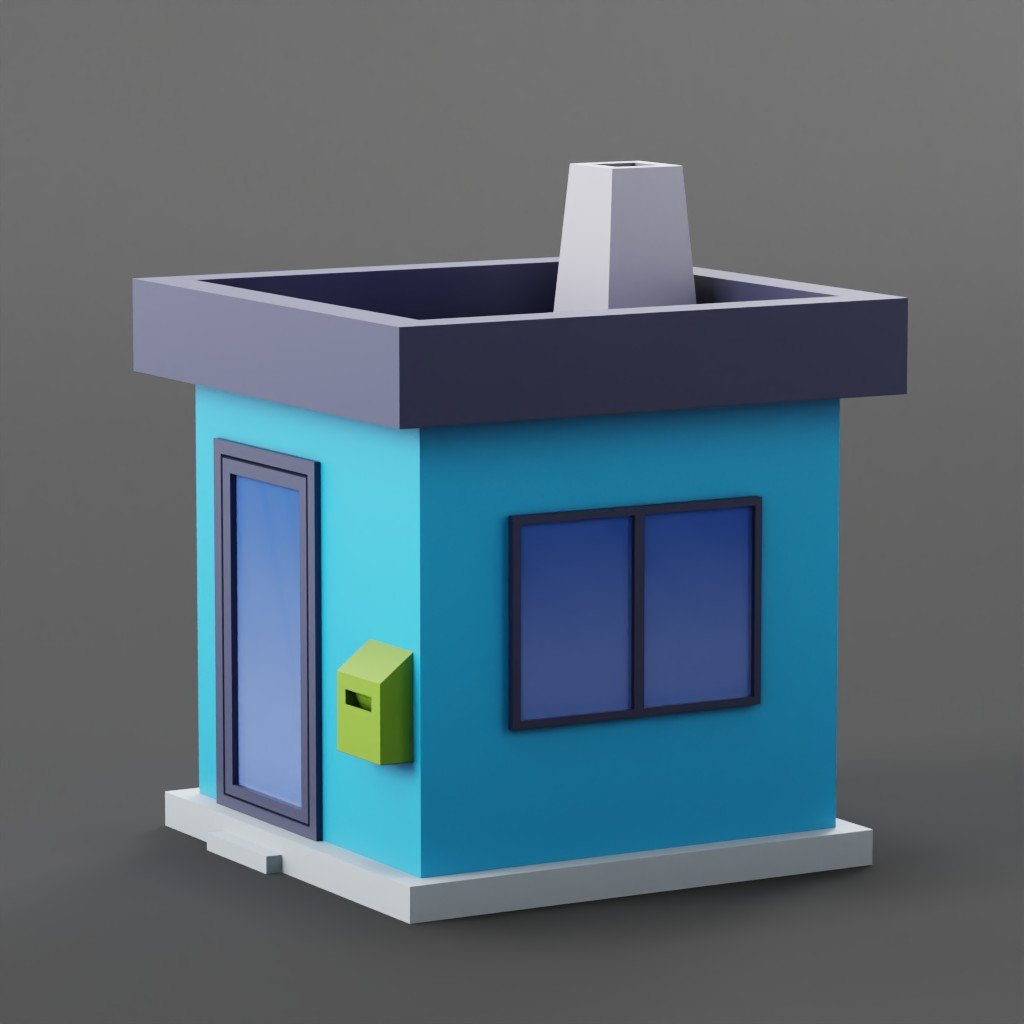 Stylised building | FREE Buildings models | BlenderKit