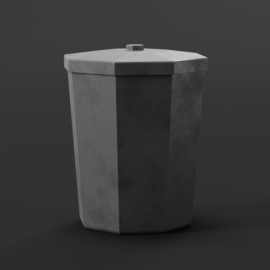 Trash Can Bin Low-Poly | FREE Urban Environment models | BlenderKit
