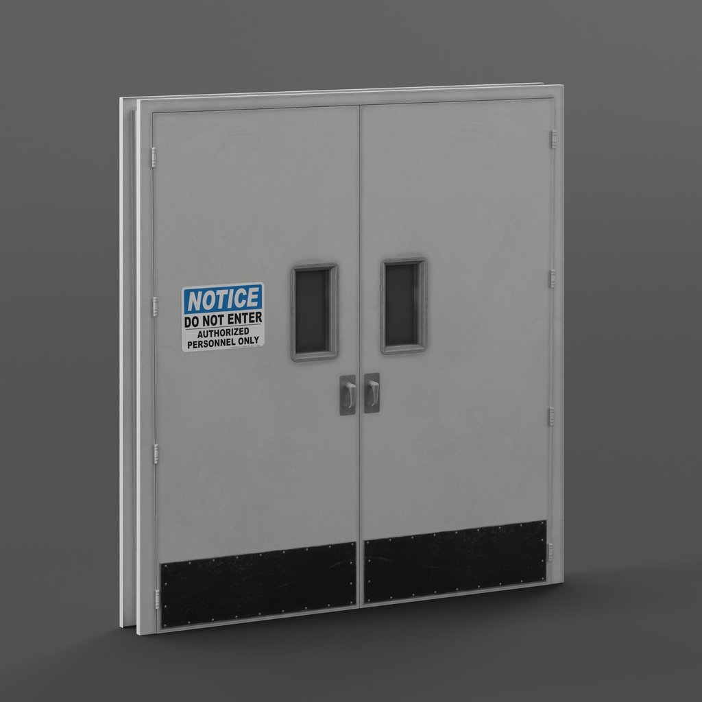 Double Door - Industrial | Doors models | BlenderKit