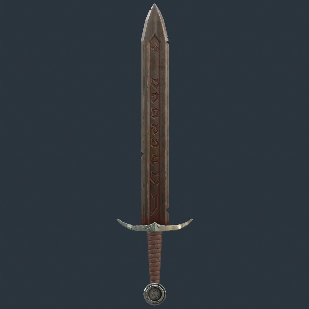 Engraved Medieval Sword Rusty blade | Historical Weapons models ...