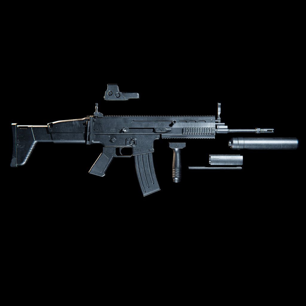 SCAR-L Assault Rifle | Modern Weapons models | BlenderKit