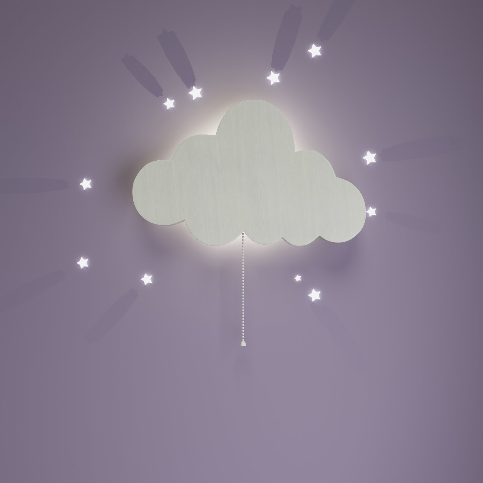 Wood Cloud Light | Wall Light models | BlenderKit