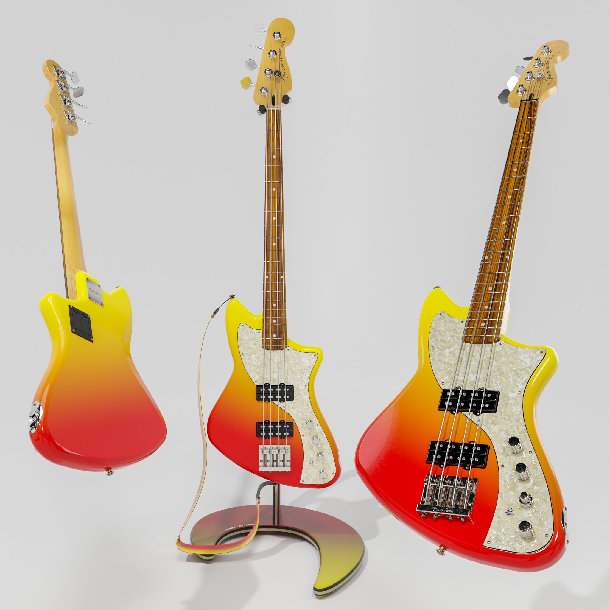 Fender Meteora Bass. | FREE Musical Instruments models | BlenderKit