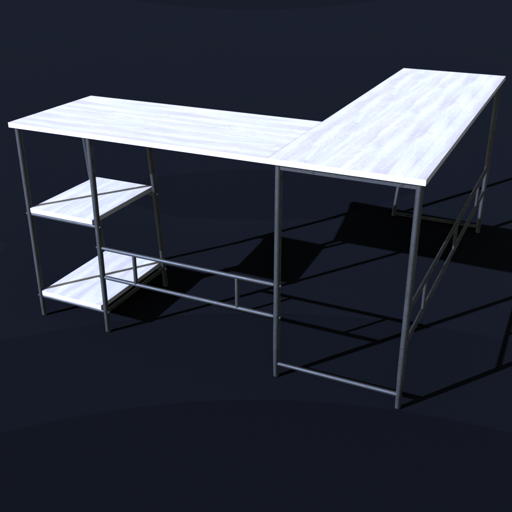 Wooden Modular L-Shape Table Large | Office Tables models | BlenderKit