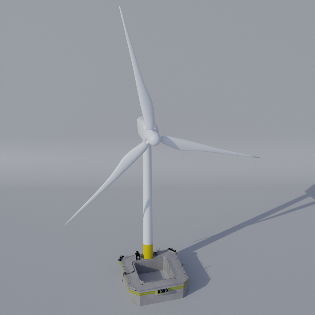 Offshore Wind Turbine with Cube Floater | FREE Industrial Machinery ...