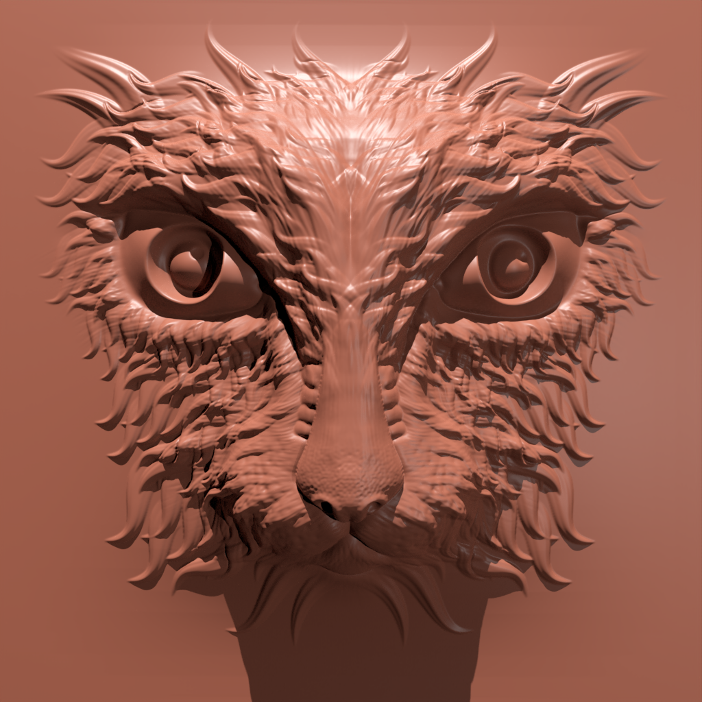 Cat Emblem - 01 | FREE Face / Head brushes | BlenderKit