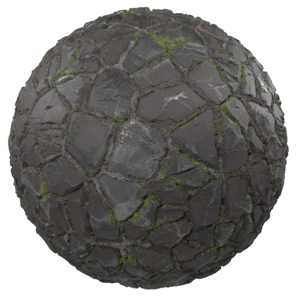 Gray stone moss floor | FREE floor materials | BlenderKit