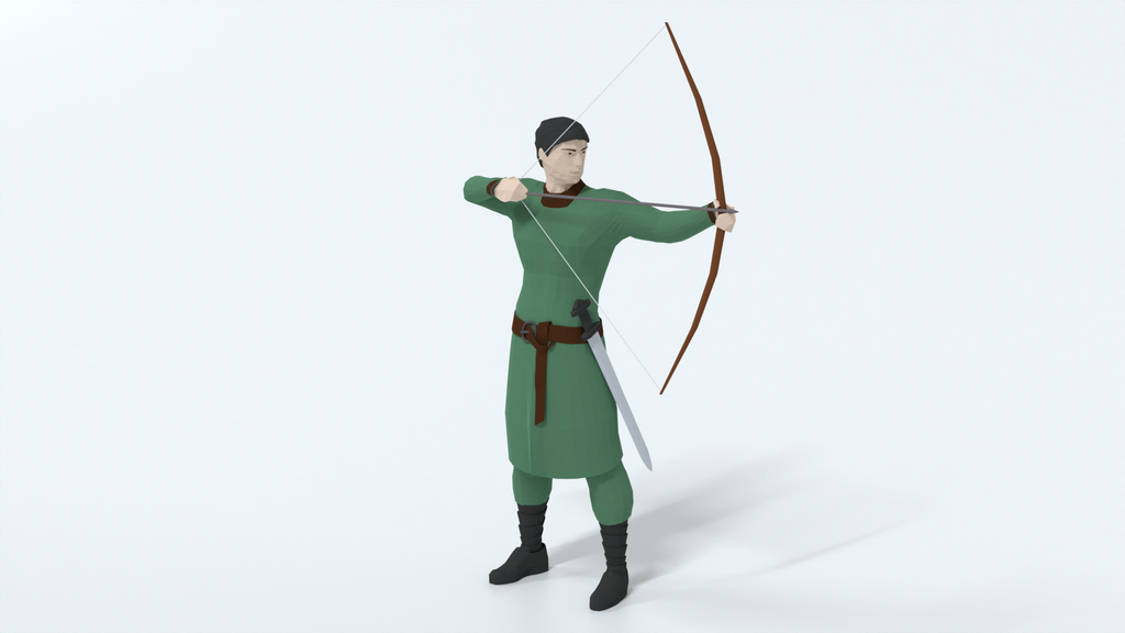 Low Poly Archer | Military Characters models | BlenderKit