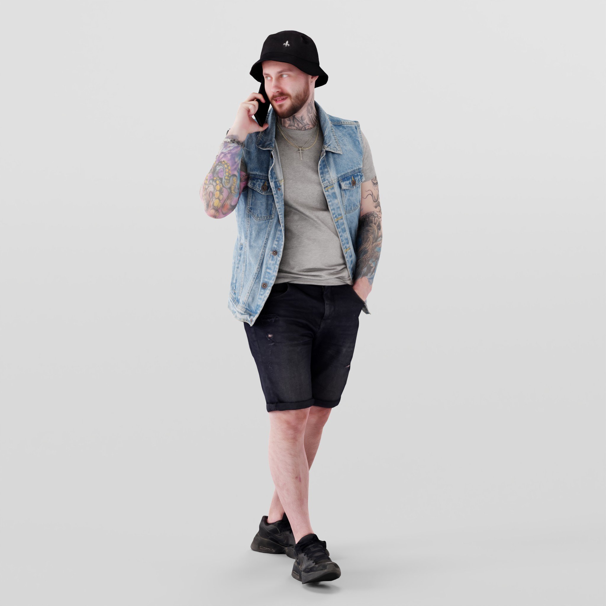 Dude Talking by Phone | Men models | BlenderKit