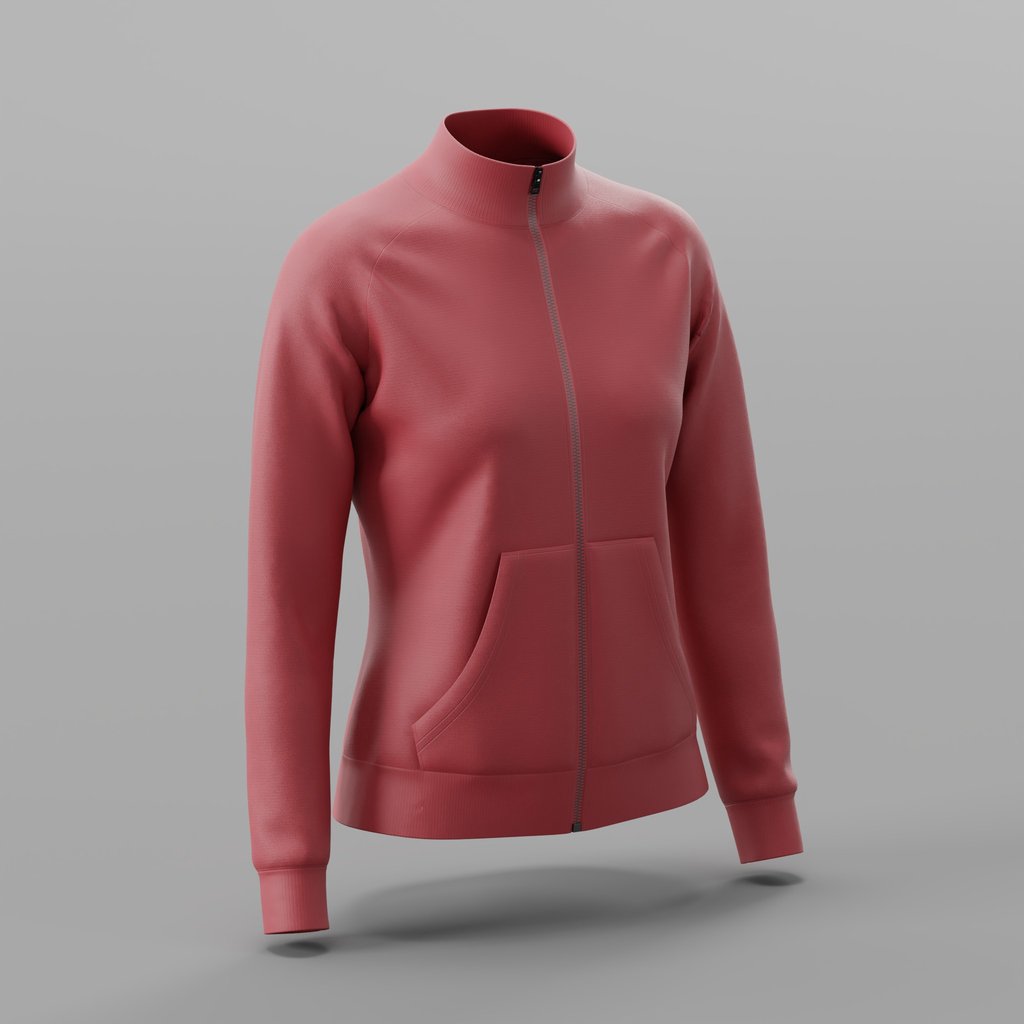BlenderKit | Download the Coral Zip-Up Jacket model