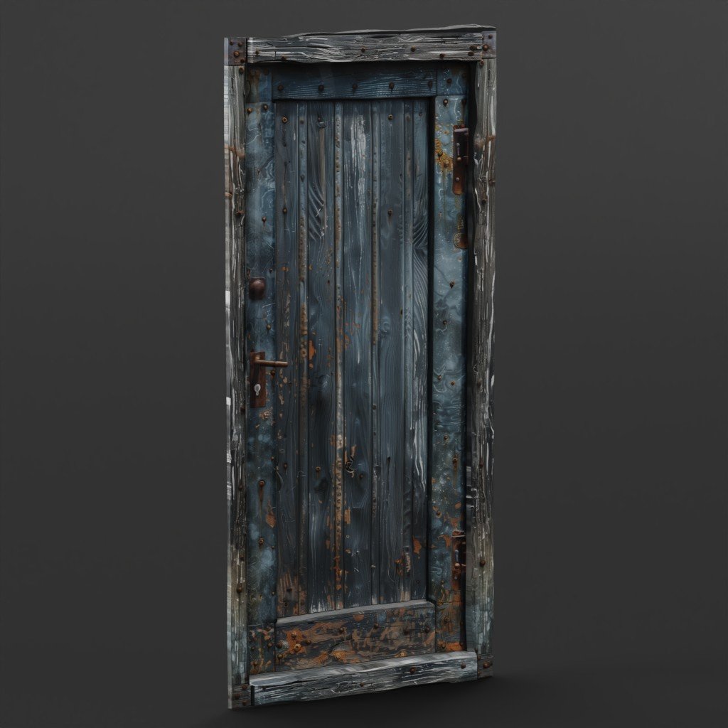 Old wooden shad door | Doors models | BlenderKit