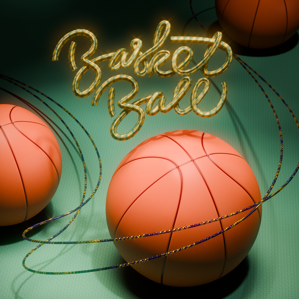 Basketball with Typo | FREE Product Visualization scenes | BlenderKit