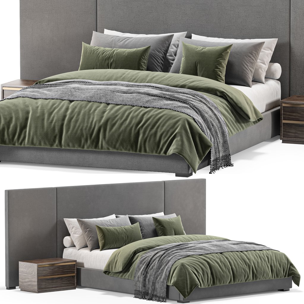 Rh Modena Bed | Architecture models | BlenderKit