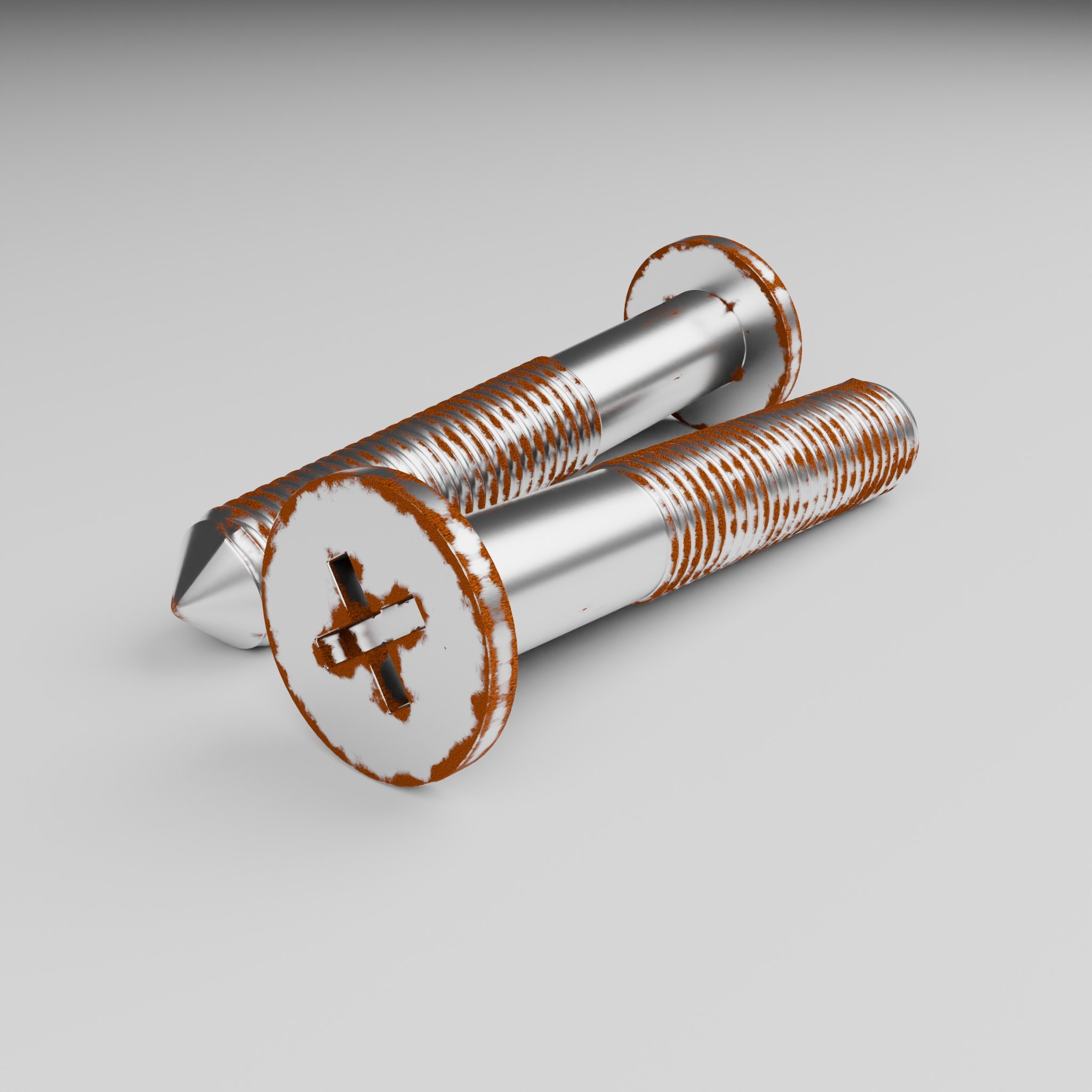 Rusty Metal Cross Screws | FREE Industrial Machinery models | BlenderKit