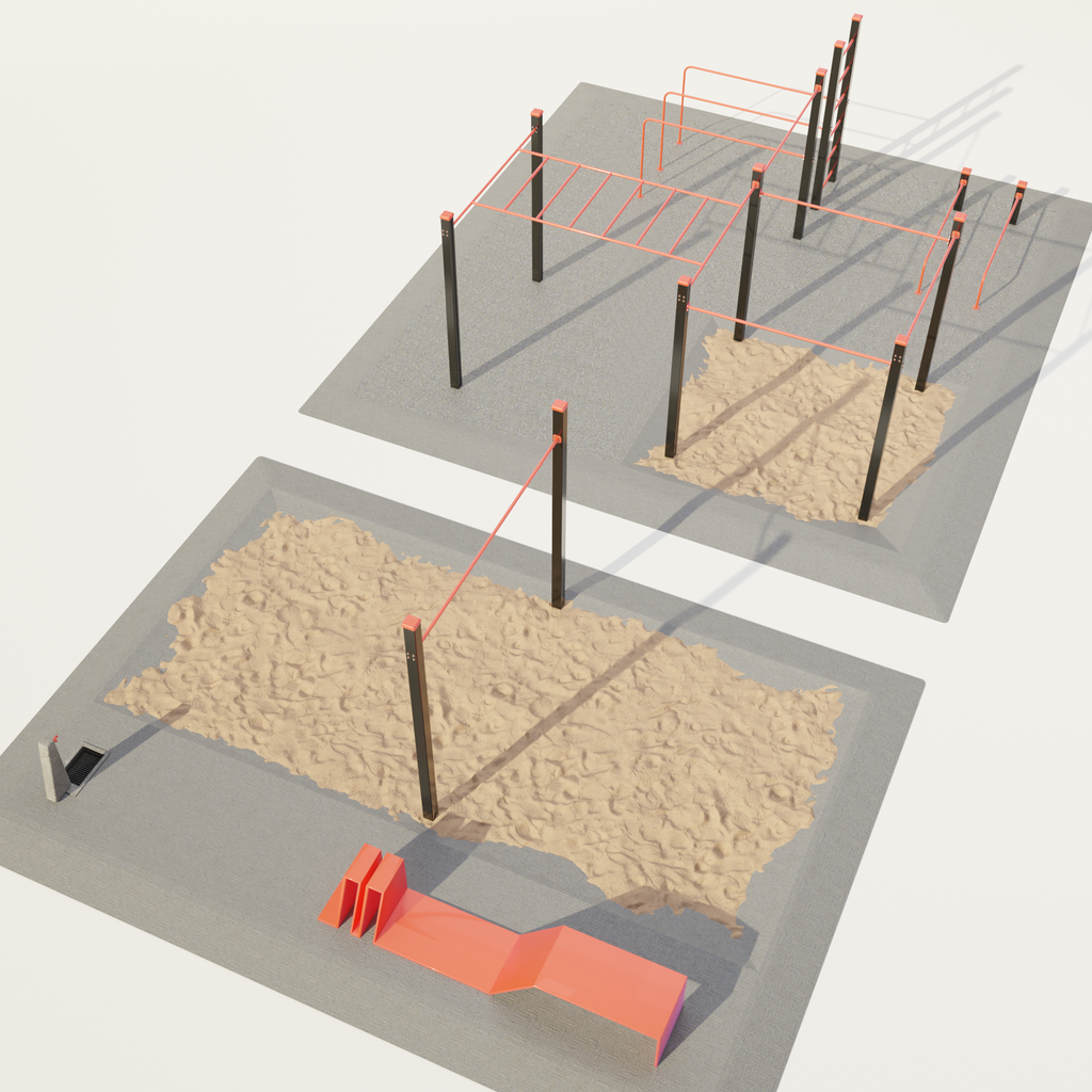 Calisthenics Circuit and Bar | FREE Gyms models | BlenderKit