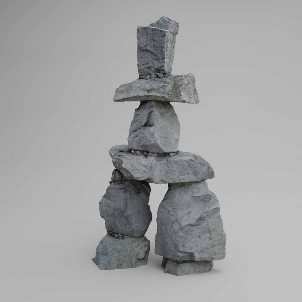 Inukshuk Stone Photoscan | FREE Environment Elements models | BlenderKit