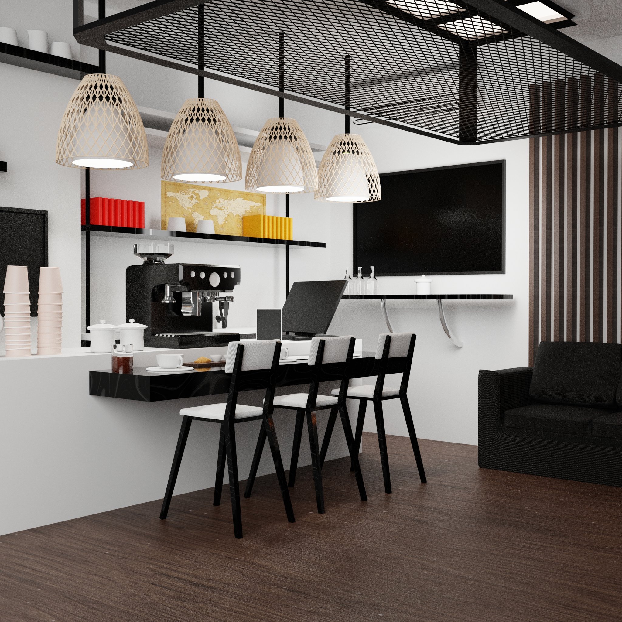 Coffee Office bar | FREE Public scenes | BlenderKit