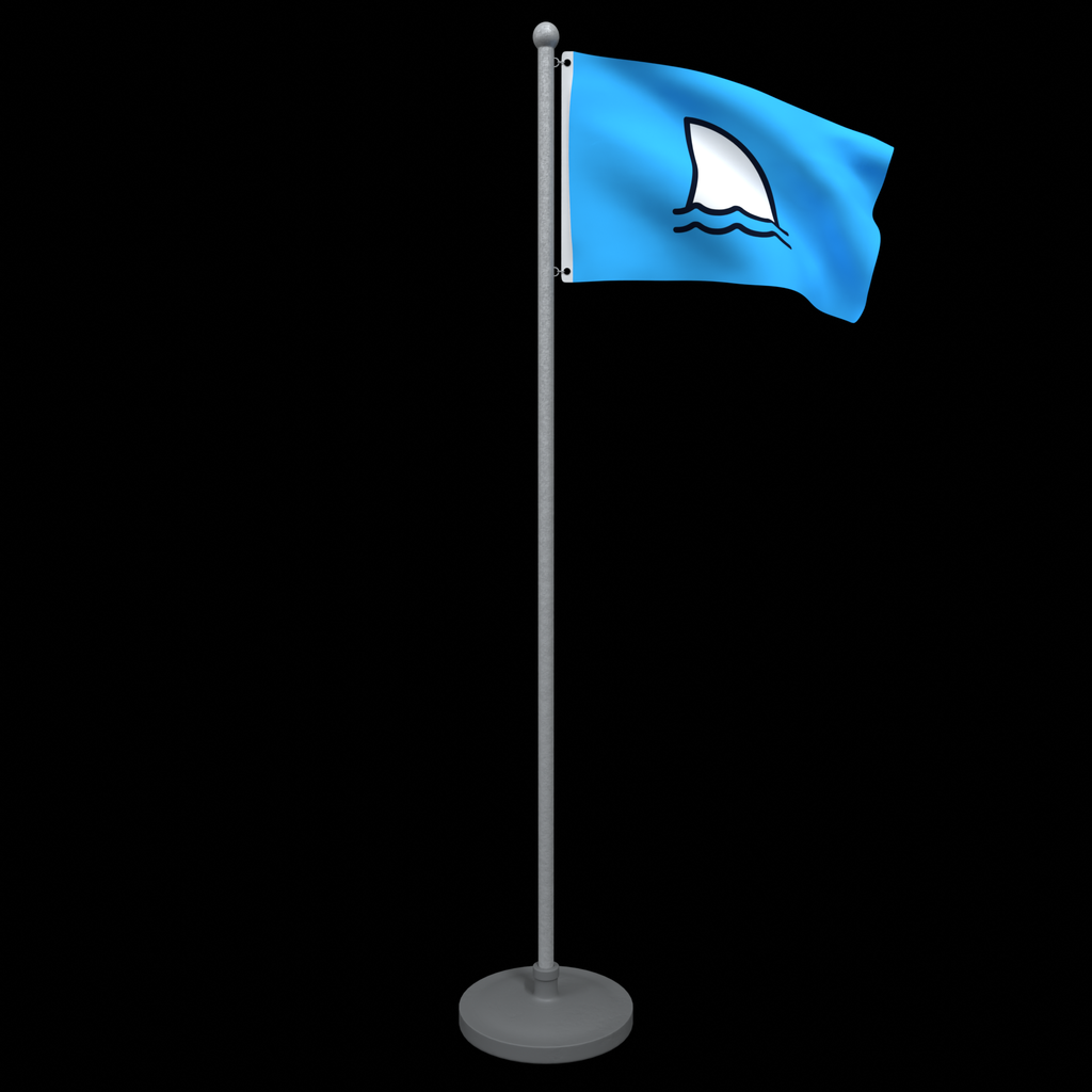 Animated Shark Fin Flag | Exterior Elements models | BlenderKit