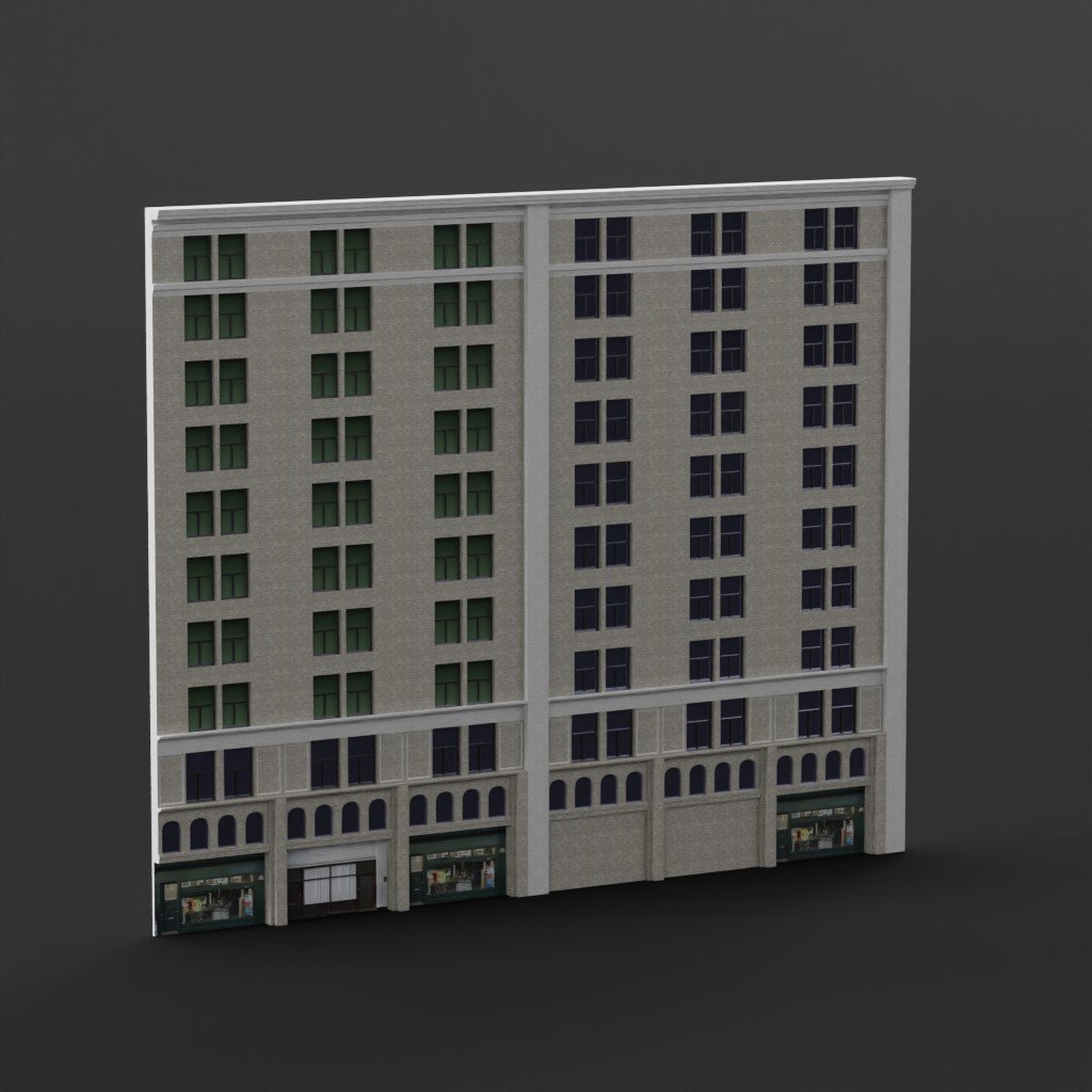 Building facade | FREE Commercial Buildings models | BlenderKit