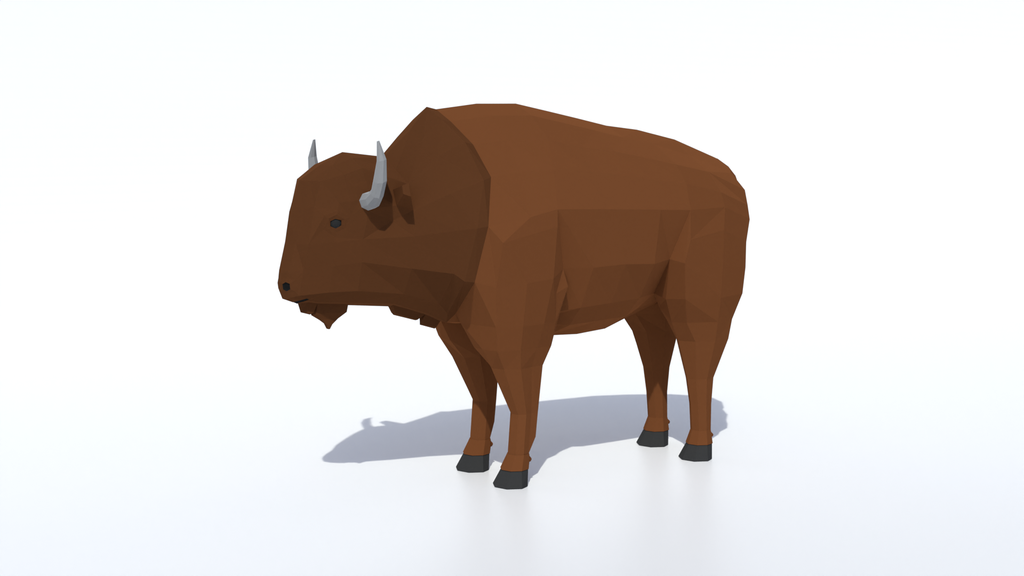 Low Poly Bison | Mammals models | BlenderKit