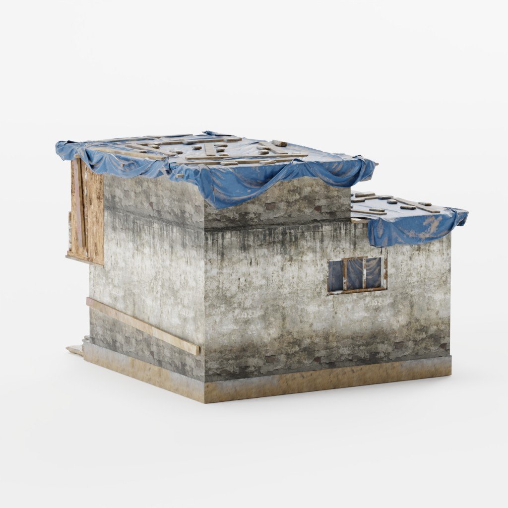 Slums House 2 Floors | Buildings models | BlenderKit