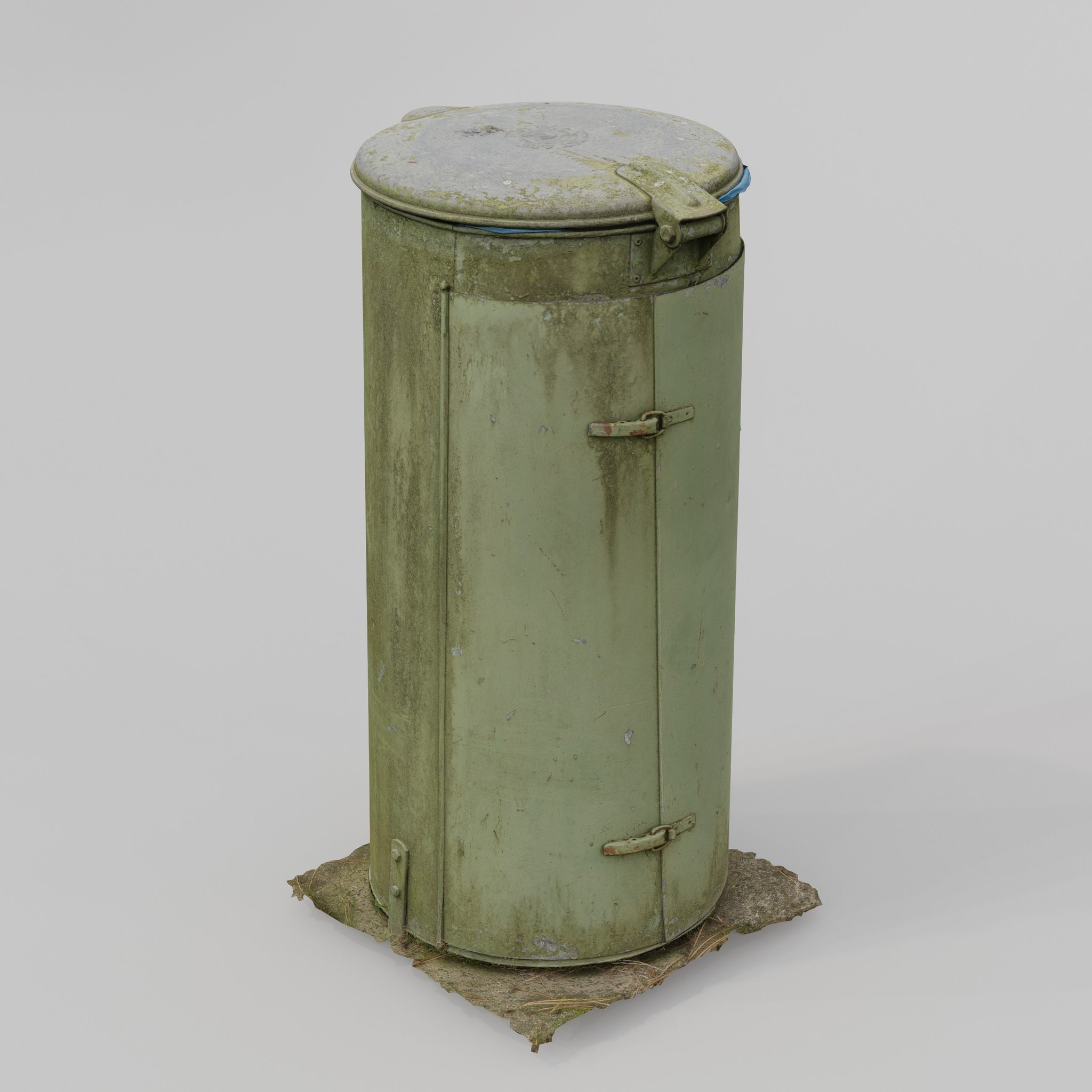 Green Metal Bin 8K Texture | FREE Containers models | BlenderKit
