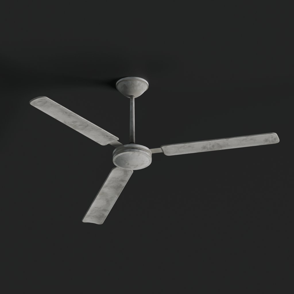 Dusty Ceiling Fan (3-Blade) | Ceiling Lights models | BlenderKit