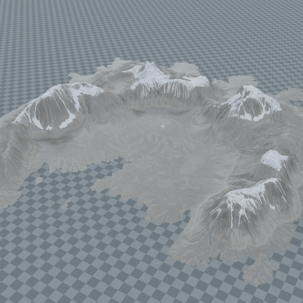 BlenderKit | Download the Snowy Mountains Landscape model