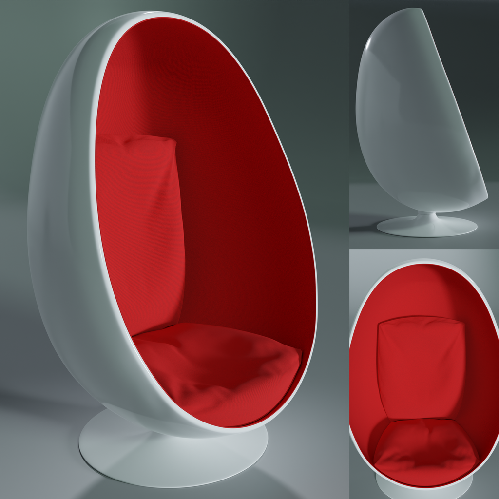 Olivia Egg Chair | FREE Sitting Chairs models | BlenderKit