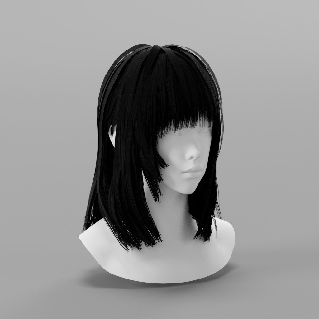 Fringe Hair | Characters models | BlenderKit