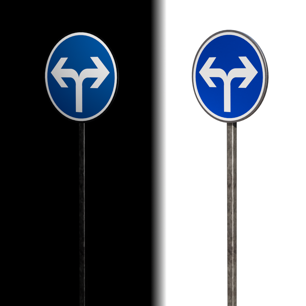 Road sign direction French std (B21e) | Urban Environment models ...