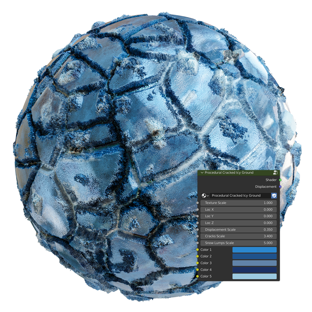 Procedural Cracked Icy Ground | FREE ice materials | BlenderKit