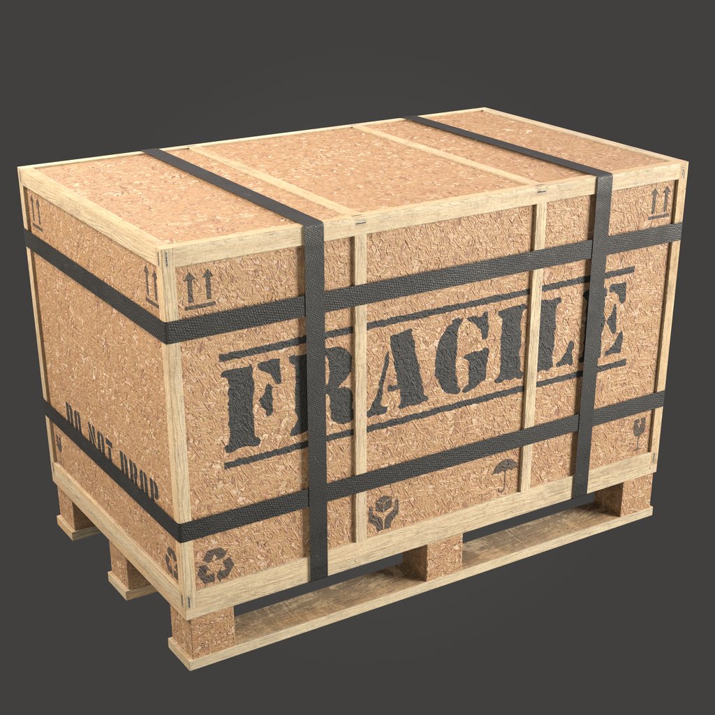 Chipboard cargo box | Containers models | BlenderKit