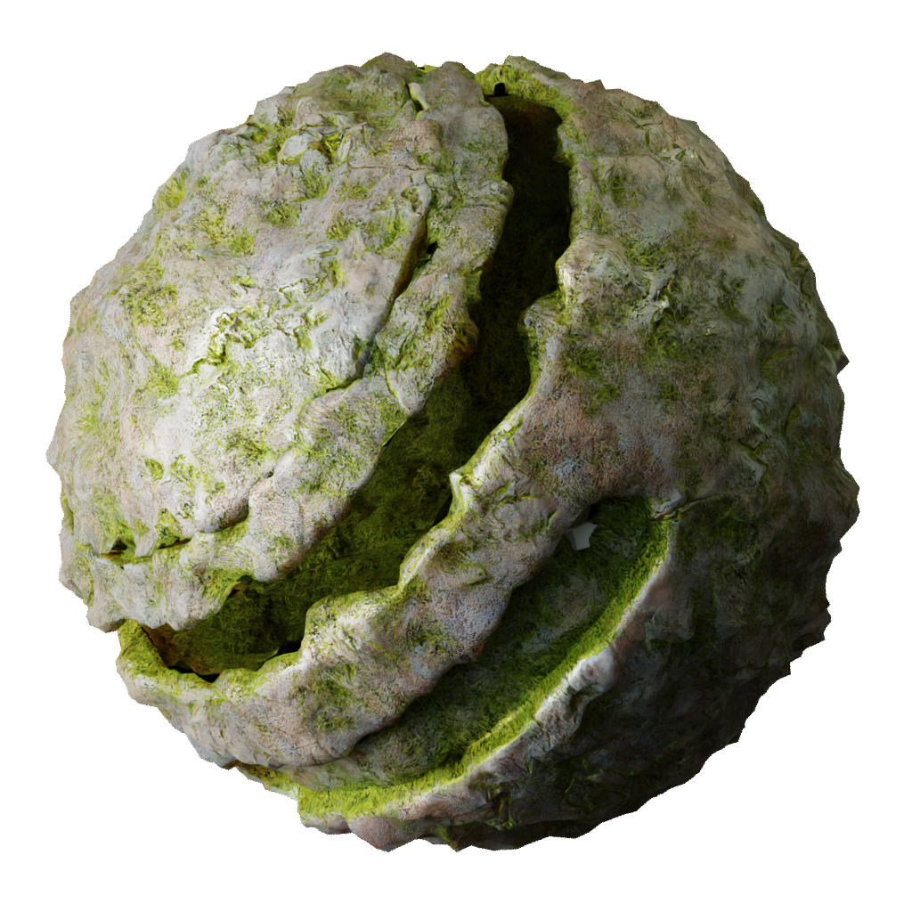 Volcanic Rock Moss | FREE stone materials | BlenderKit