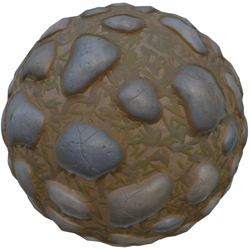Pebbles cobbelstone stylized | FREE ground materials | BlenderKit