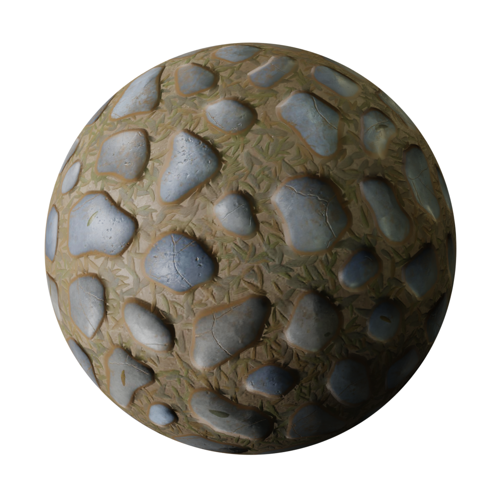 Pebbles cobbelstone stylized | FREE ground materials | BlenderKit