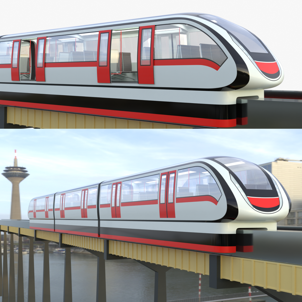 Monorail train concept | Passenger Trains models | BlenderKit