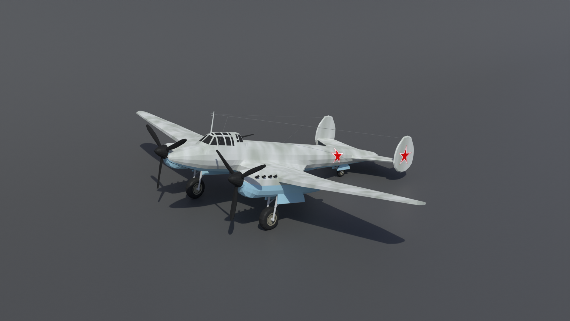 Low Poly Petlyakov Pe-2 | Military Aircraft models | BlenderKit