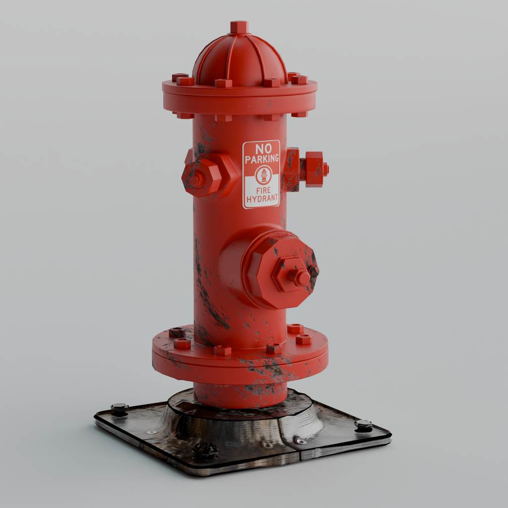 Realistic Fire Hydrant | Industrial models | BlenderKit