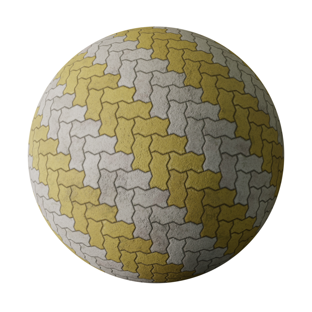 Herringbone Zigzag Unipaver Blocks Yellow | FREE concrete materials ...