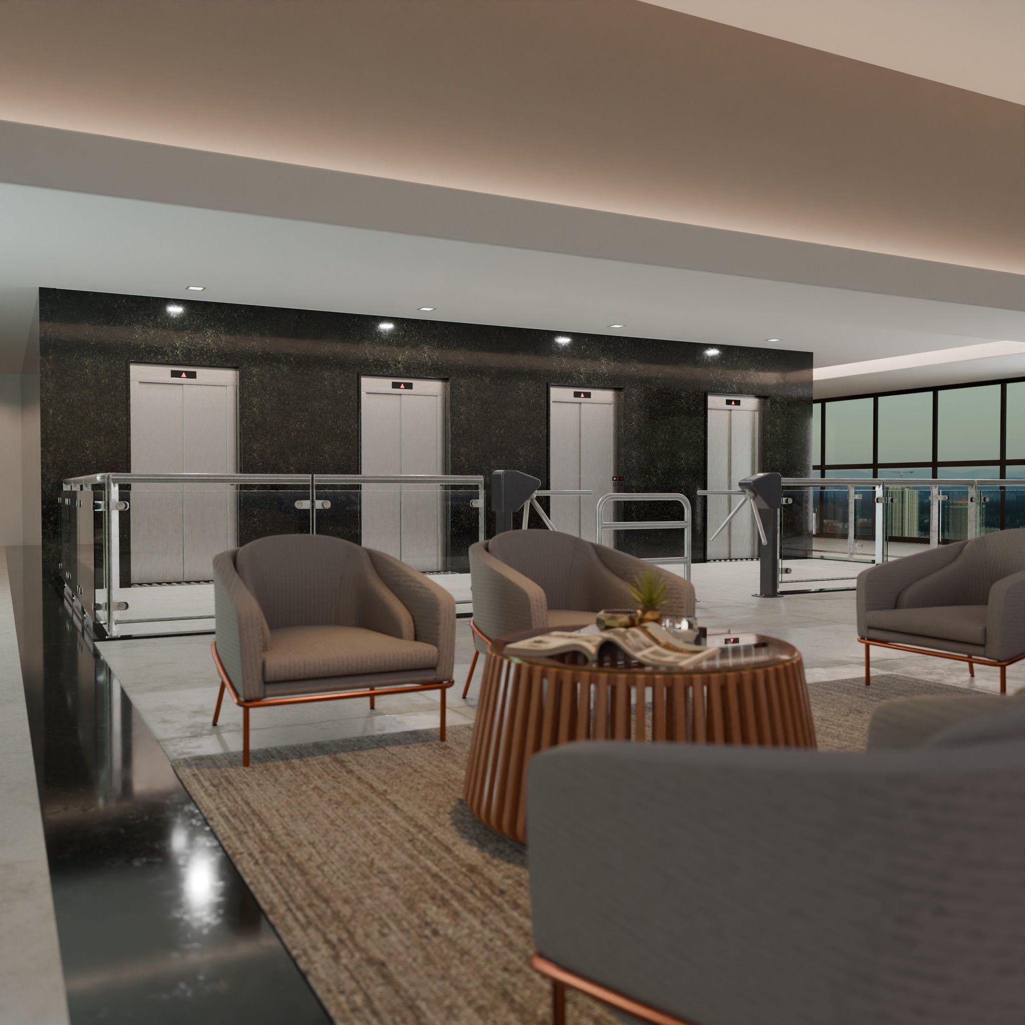 Elevator hall | Interior scenes | BlenderKit