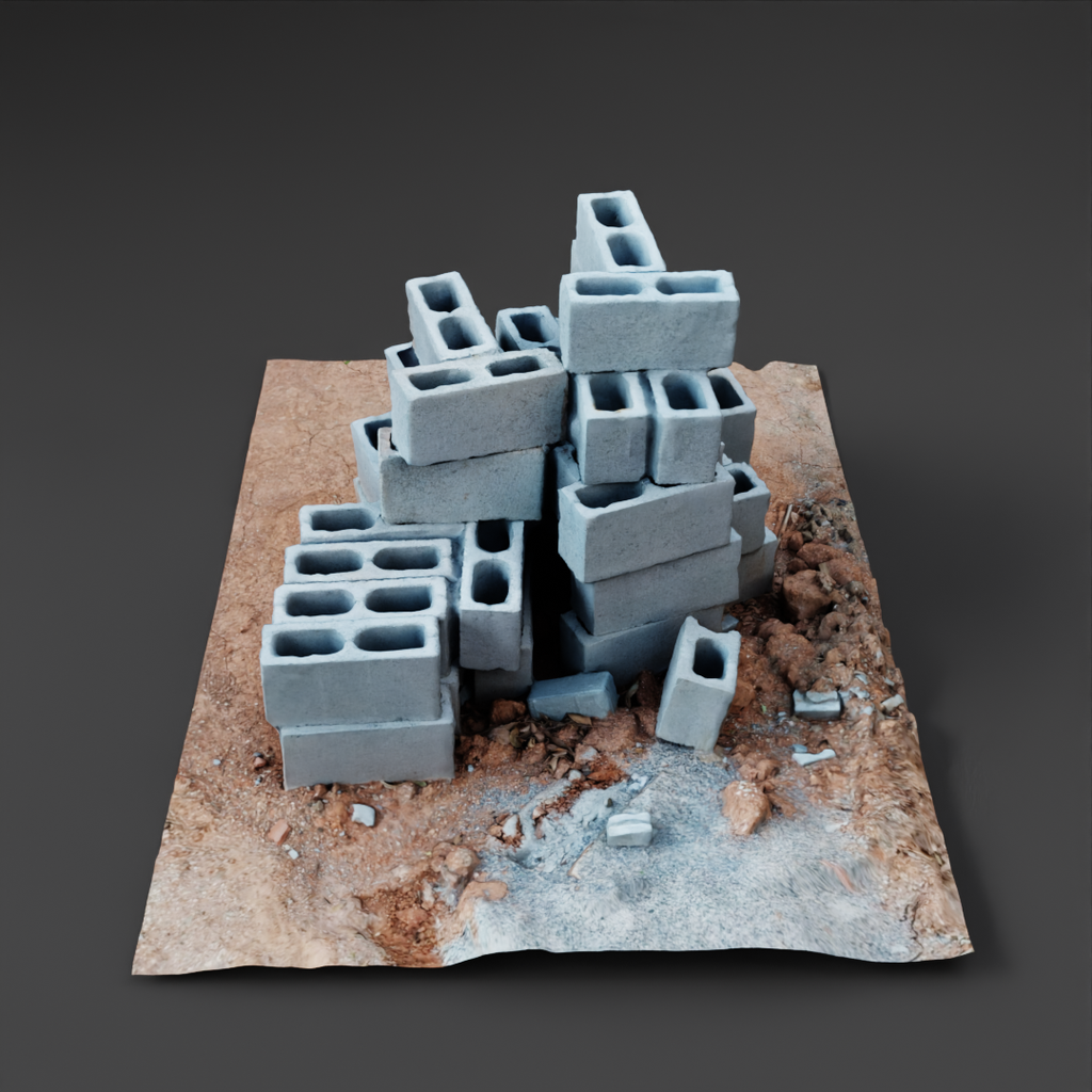 Concrete Blocks Stack | Interior Decorations models | BlenderKit