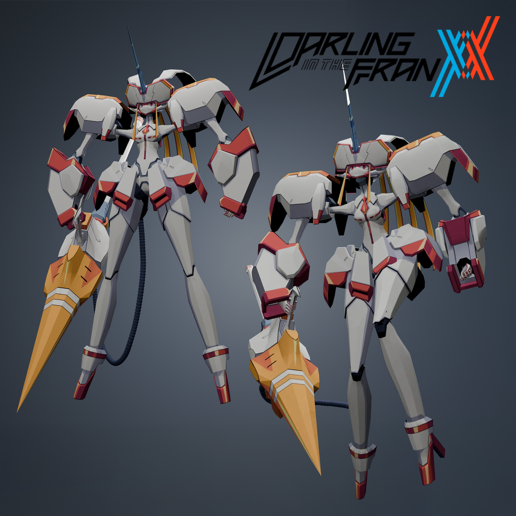 Strelitzia Darling in the Fraxxx | Robots Characters models | BlenderKit